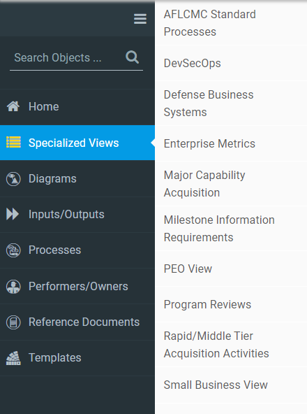 How can I access the specialized views? – DAF Modernization Process Model